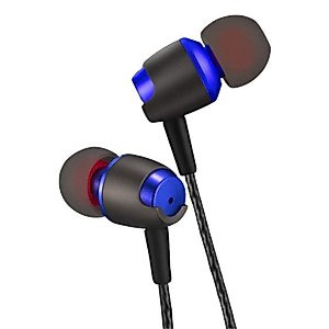 TXY 3.5mm Wired Earphone in Ear Earbuds Mobile Phone Earphone with Microphone Deep Bass Dynamic Headset Music Earphones (Blue)