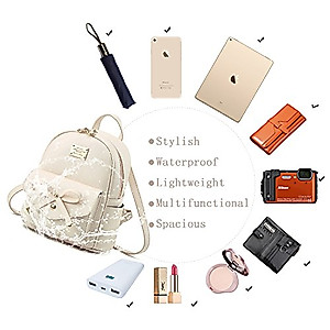 LCFUN Cute Mini Leather Backpack Fashion Small Daypacks Purse for Girls and Women