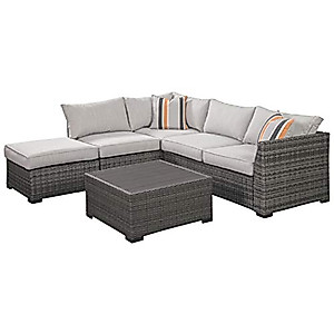 Signature Design by Ashley P301-070 Cherry Point Seating Set of 4 Conversational Set, Gray