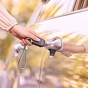 SEADEAR Braided Leather Keychain 10PCS Random Color Weave PU Key Pendant Car Key Ring Accessories for Car Key Purse Bag