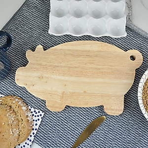 eBuyGB Wooden Pig Breakfast Board, Kitchen Serving Antipasti Platter Tray, Chopping Board, Cutting Charcuterie, Cheeseboard,Brown
