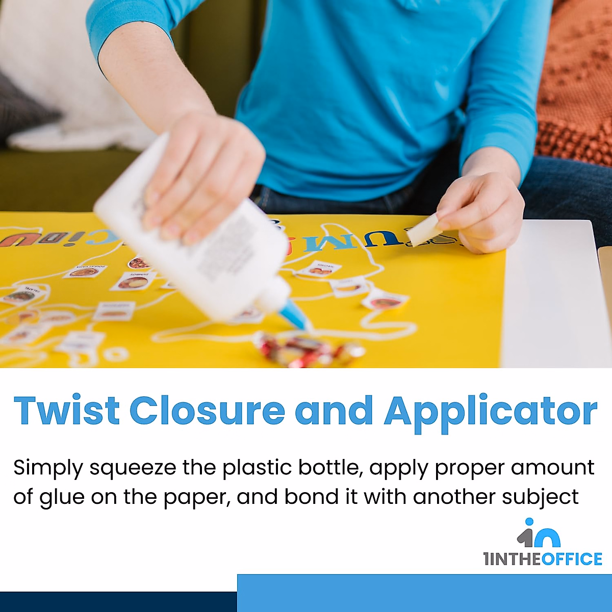 1InTheOffice Washable School Glue, Premium-Quality Glue, White, 1.25 Oz, 24 Pack