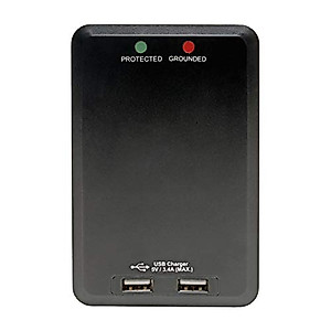 Tripp Lite Surge Protector TLP6SLUSBB 6 Outlet 2 USB Ports Direct Plug-In