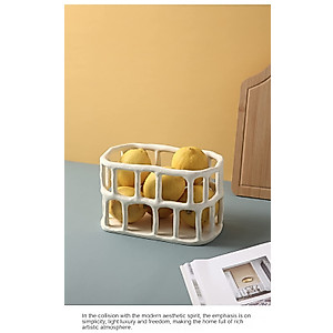 AVEEWA Nordic Resin Hollow Fruit Basket Living Room Coffee Table Creative Home Decoration Hotel and homestay Storage Decoration-C