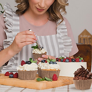 Parmedu 500pcs Paper Cupcake Liners: Mini Size 1.25 Inches Muffin Liners - Natural Baking Cups Cupcake Wrappers