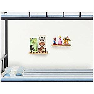 XZJMY 3Pcs Small Floating Shelves,Solid Bamboo Wall Hanging Rack Holder,Wall Storage Shelves for Small Decor, Compact Style Wall Shelf for Bathroom Livingroom Bedroom