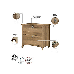 Bush SAF132RCP-03 Salinas 2-Drawer Lateral File Cabinet, Letter/Legal, Reclaimed Pine, 31.73-Inch