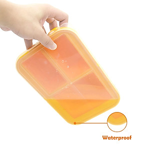 Bongpuda Soup Freezer Containers, Silicone Freezer Trays With Lid,Easy-Release,Reusable Freezer Storage Containers,For Freezing And Storing Broths,Sauces And Leftovers-2 Pack