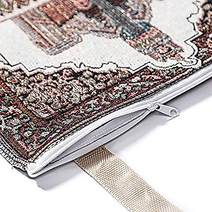 VOSAREA Muslim Prayer Rug Tassel Geometric Printing Prayer Mat Portable Carpet for Meditation Pilgrimage