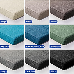 Yullmu Custom Bench Cushions for Indoor Furniture,Custom Size Window Seat Cushions,Window Bench Cushions with Non-Slip,Sofa Seat Bench Cushion,Piano Chair Cushion Indoor-50D Foam (Linen)