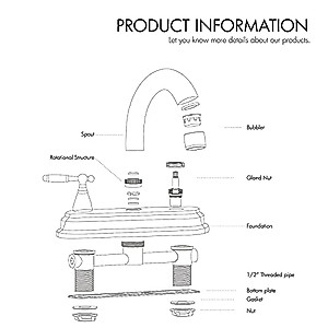 SOLVEX 2 Handle Bathroom Faucet Matte Black,4 Inch Centerset Bathroom Sink Faucet 3 Hole Bathroom Faucet,Bathroom Basin Faucet with Deck Mounted Lever Handle,SP-40071-N