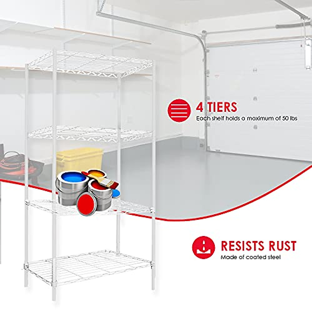 Home Basics Wire Shelf, White