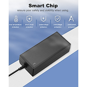 24V 2A DC Power Supply Adapter 24 Volt AC Adapter 100-240V 50-60Hz AC to DC 24V 2A Power Adapter Cord, 24V DC Power Supply 2A Adapter with 5.5mm x 2.5mm DC Outlet Plug & 1 Tip