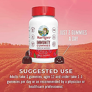 MaryRuth Organics Vitamin B12 Spray & Elderberry Gummies for Immune Support (Cherry) Bundle Liquid Spray for Nerve Function & Energy Boost | Organic Ingredients for Adults & Kids with Echinacea,