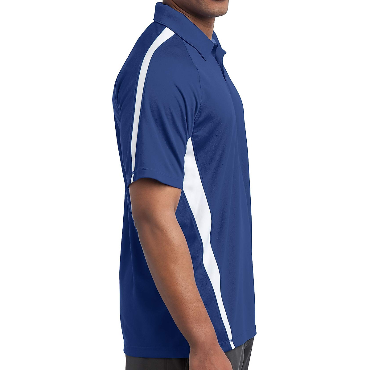 Ford Mustang Pocket Print Colorblock Polo, Royal White XL