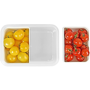 carrotez Food Storage Containers with 2 Removable Compartments, Snack Containers with Airtight Lids, Portion Control Container, Reusable, BPA Free, 2 Cup (480ml)
