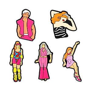 Costierna Shoe Charms for Girls, Preppy Cute Pinks Shoe Pins Decoration Charms for Teens Girls Girly Party Favor Gifts