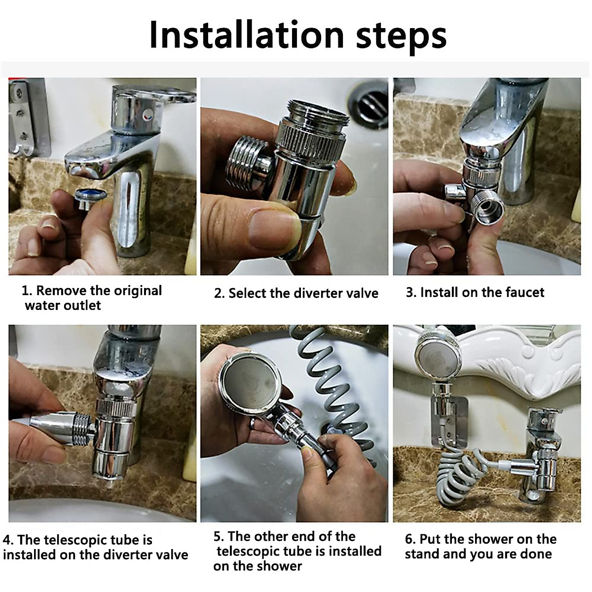 Shower Head Sink- Sink Hose Sprayer Attachment for Faucet- Bathroom-Utility-Bathtub- Shower Head Attachable Nozzle , Swivel Aerator w/10FT Extra Long Retractable Hose,No Drilling Support