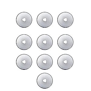 10 Pack 28mm Rotary Cutter Blades - Replacement Rotary Blade for Quilting, Scrapbooking, Sewing - Sharp and Durable Titanium Blade - Fabric Wheel Roller - 28mm Size