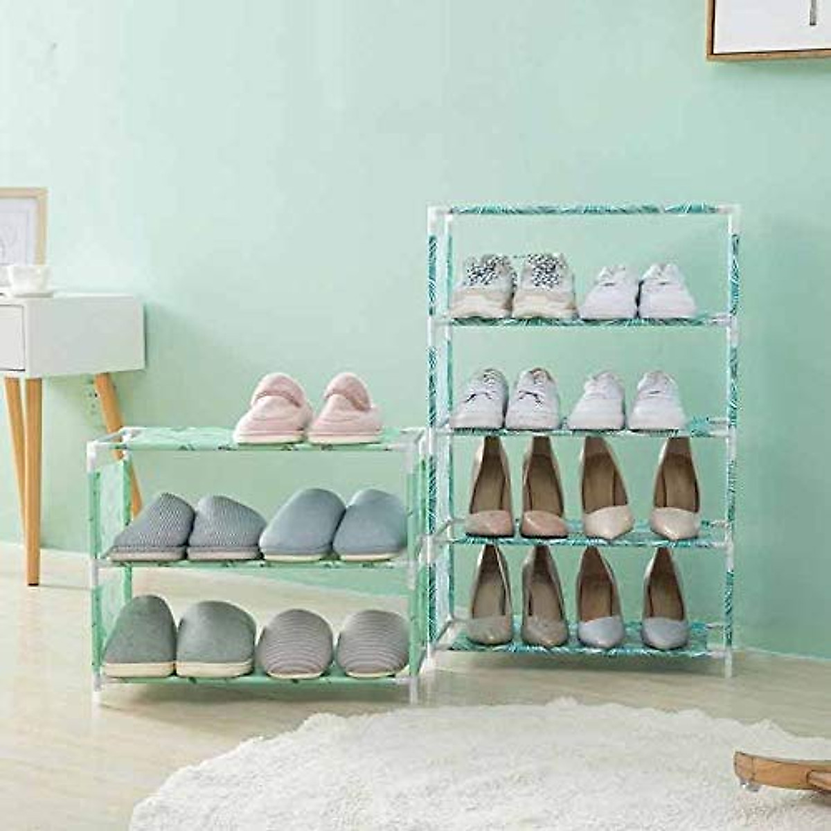 ANMMBER Shoe Rack Storage Artifact Multi-Layer Fabric Shoe Rack Shoe Rack Rack Simple Shoe Rack Dust Door Storage (Color : C)