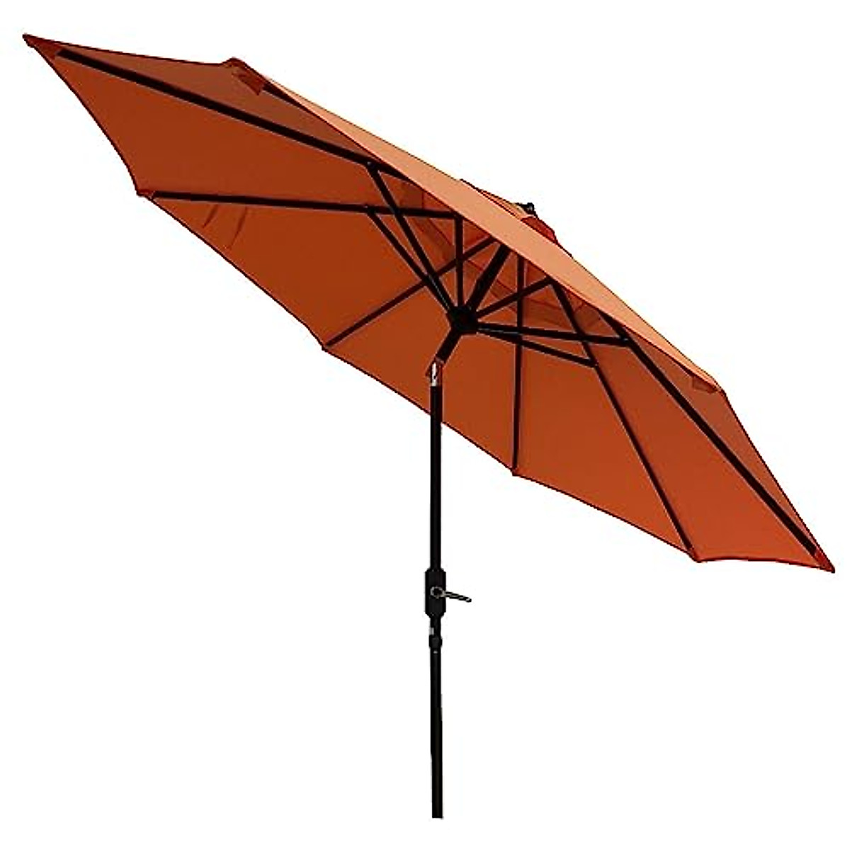 Bayside21 9' Patio Umbrella Outdoor Table Umbrella with Crank, Auto Tilt, Durable Solution Dyed Polyester Fabric Umbrella Canopy, Faded Resistant, UV Protection SPF 50+, Solartex Fabric Orange