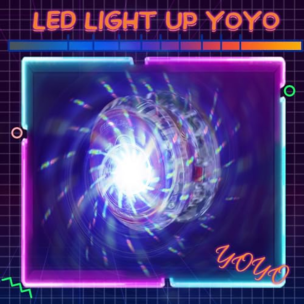 30 Pcs Light up Yo Yo Responsive Ball Beginner Level LED Responsive Ball Plastic Bearing Ball for Birthday Party Favors Goodie Bag Fillers Christmas Stocking Stuffers, Random Colors(Elegant Style)