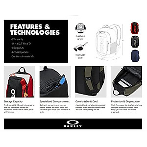 Oakley Men's 20L Enduro 3.0 Soft Orange Backpack for Hiking Backpacking Camping Traveling + BUNDLE with Designer iWear Collapsible Water Bottle with Carabiner