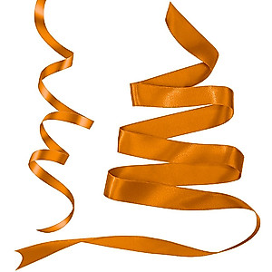 Orange Ribbon Gold Fall Ribbon for Gift Wrapping 3/8 in 25 Yards Wired Ribbon for Christmas Tree Thanksgiving Ribbon Silk Ribbon Craft Ribbon Wedding Party Valentine's Day Bouquet Decoration