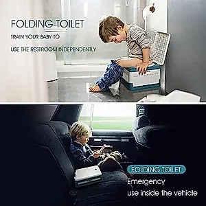 Foldable Potty, Portable Potty Seat For Toddler in Travel，Kids boys&Girls Training Toilet Seat, In Urgent Toilet, Moblie toilet in Car, For Camping, Outdoor, Indoor