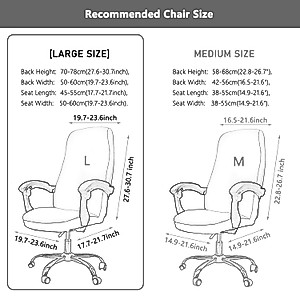 Melaluxe Office Chair Cover - Universal Stretch Desk Chair Cover, Computer Chair Slipcovers (Size: L) - Black