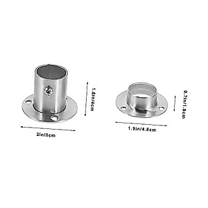 Cabilock 16 Pcs Shower Curtain Rod Base Wardrobe Sockets Curtain Rod Socket Curtain Flange Rod Holder Shower Curtain Holders Boom Stand Washcloth Holder Shower Curtain Pole Socket Towel