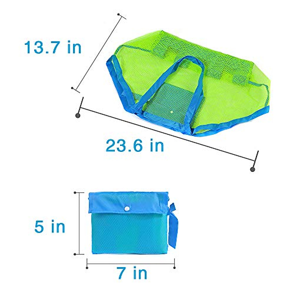 Mesh Beach Toy Bag Sand Toy Bags Mesh Extra Large, Foldable Totes Shell Storage Bag Quick Dry Net Tote for Kids Beach Sand Toys Away from Sand Pool Supplies Storage Bags Picnic Backpack