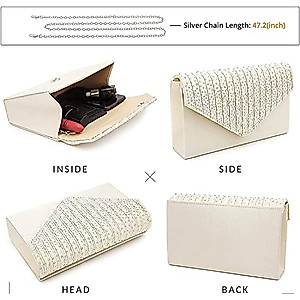 LIFEWISH Envelope Evening Bag Glitter Rhinestone Clutch Purse Wedding Party Shoulder Bag for Women