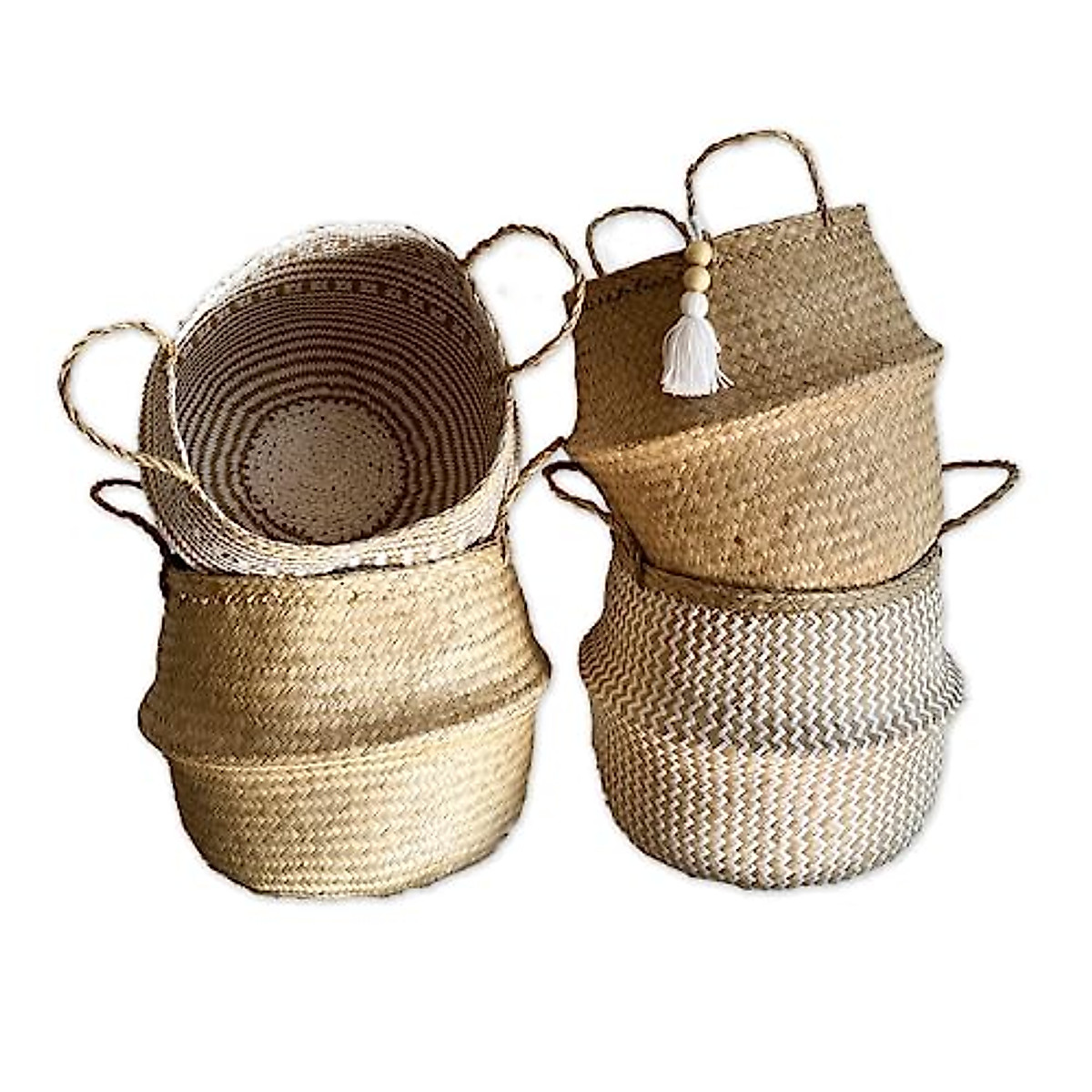 Premium Set of 4 X-Large Seagrass Baskets-Stylish and Sustainable Storage Solution for Home Decor-Handwoven, Durable & Eco-friendly-Ideal for Organizing Toys, Blankets, and more.