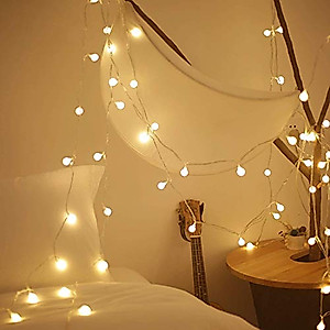 Battery Operated LED Globe String Lights, 2-Pack Total 52FT 120LEDs - Each 26FT 60LEDs 8 Mode Waterproof Christmas Fairy String Lights with Remote for Home Bedroom Garden Wedding Party Decoration