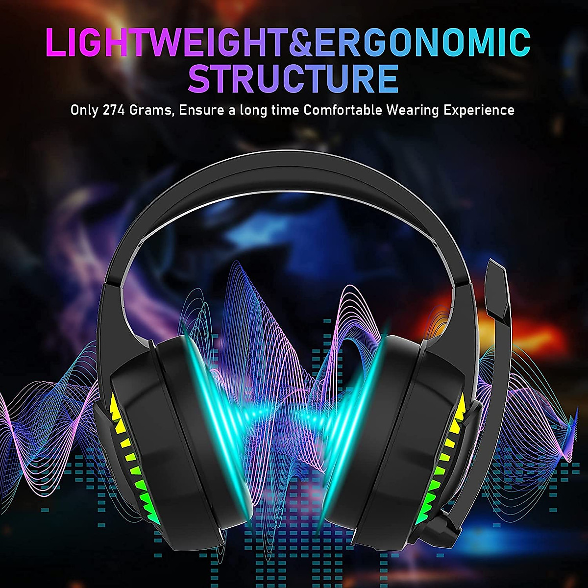60% Gaming Keyboard Honeycomb Mouse and RGB Headset Comboith Rainbow Backlight Ergonomic 62Key Mechanical Feeling Adjustable 7200DPI Mice Stereo Sound Headphone for PS4 Xbox One PC Mac Gamer