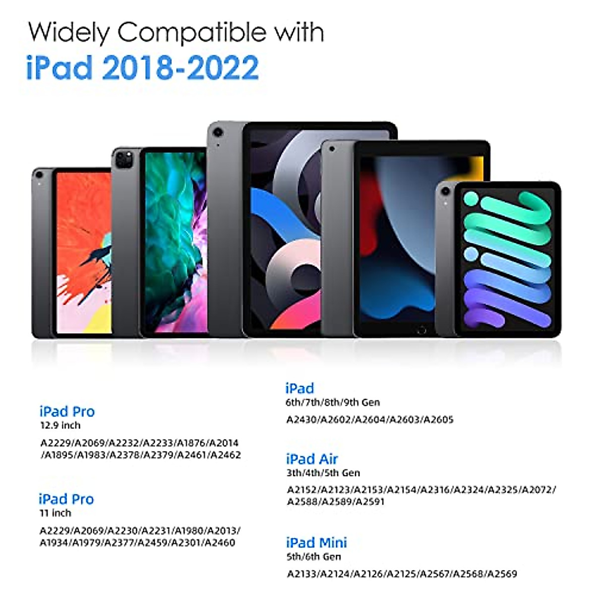 Stylus Pen for iPad 9th&10th Generation, Active Apple Pencil 1st / 2nd Generation for iPad 2018-2022, iPad Pencil Apple Pen for iPad Mini 6th, iPad Pro 11/12.9inch, iPad Air 3/4/5, iPad 6/7/8th, White