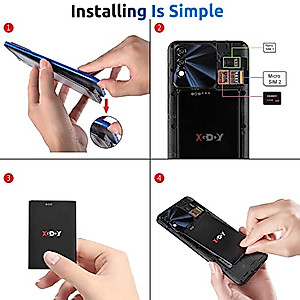 Xgody X60 Pro 4G Unlocked Phones, 6.6'’ QHD Waterdrop Screen Dual Sim Unlocked Cell Phones, Quad-core 2GB+16GB Smartphones, 3000mAh Battery, Face Unlock, Camera 5MP+5MP Cheap Android Phone (Gold)