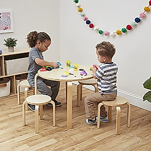 ECR4Kids Bentwood Stackable Stools, Classroom Furniture, Natural, 6-Piece
