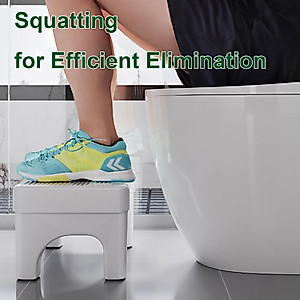 Toilet Stool Poop Stool for Squatting Posture, Portable Plastic Potty Stool for Adults, Toilet Poop Stool Squat Adult, Non-Slip Poop Stool for Bathroom Adults, Pooping Stool for Kids, Patented