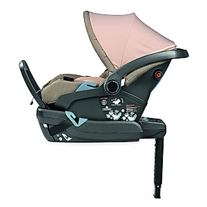 Peg Perego Primo Viaggio 4-35 Lounge - Reclining Rear Facing Infant Car Seat - Includes Base with Load Leg & Anti-Rebound Bar - for Babies 4 to 35 lbs - Made in Italy - Mon Amour (Pink & Beige)