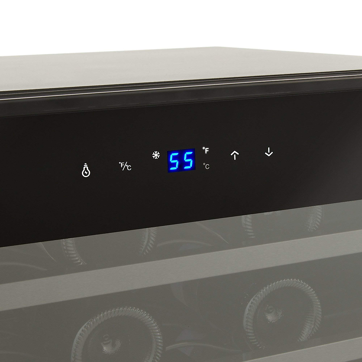 Wine Enthusiast 48-Bottle Evolution Series Wine Refrigerator – Large Freestanding Cooler with Black Stainless Steel Double Pane Glass Door, Shelves & Adjustable Temperature