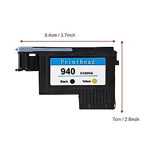 Black and Yellow Original Printhead Replacement for HP 940 Z2100 / T1200 / T1300 / T610 / T620 / T1100 / T770 / T790 / K8600 / 8500 / K550 / K5400 / K5300 / L7580 (Black/Yellow)