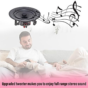 Vaiyer Set of 6 Frameless 5.25 Inch 8 Ohm 175 Watts Speakers, Flush Mount in-Wall in-Ceiling 2-Way Mid Bass Woofer Speaker - Perfect for Home, Office, Kitchen, Living Room