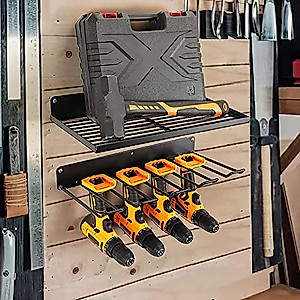 HFEHSKJ Drill Holder Wall Mount, Electric Drill Storage Rack Metal Garage Parts Tool Holder, Cordless Drill Storage, Power Tool Organizer