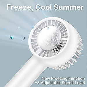 Portable Fan Handheld, Handheld Portable Fan Rechargeable Frozen Mini Personal Fan with 3 Adjustable Speed, Portable Hand Held Fan For Outdoor Travelling Or Indoor Office Home, Eyelash Fan, USB Charging