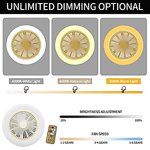 AOSUI Screw in Ceiling Fan in Light Socket 10in E26 30W Dimmable Socket Fan Small Ceiling Fan with Light, Plug in Light Bulb Ceiling Fan with Remote Perfect for Small Rooms, RVs, and Restaurants