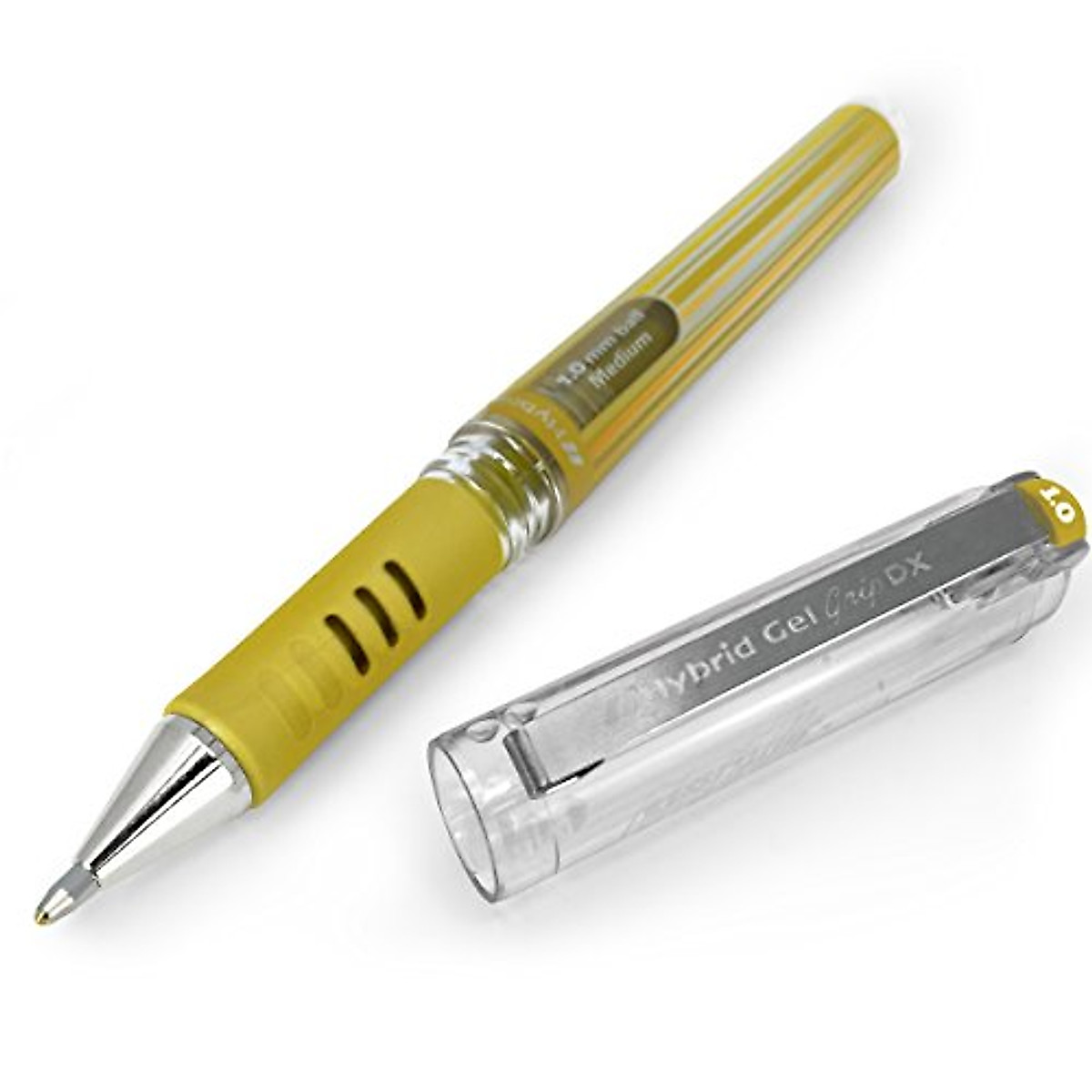 Pentel Hybrid Gel Grip Metallic Pen – 1.0mm Rollerball – Green, Gold, Red, Silver and White - Set of 5 - K230