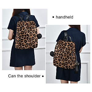 Backpack Purse for Women Fashion Leopard Print Wild Travel Anti-theft Daypack College Casual Shoulder Bag Medium Size