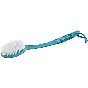 Freeman Gentle Bristle Bath Brush, Soft & Stiff Shower Bristles, Remove Dead Skin, Long Rubber Handle for Gripping, Gently Exfoliating for Back & Body, Stimulates Blood Circulation, 4 Count